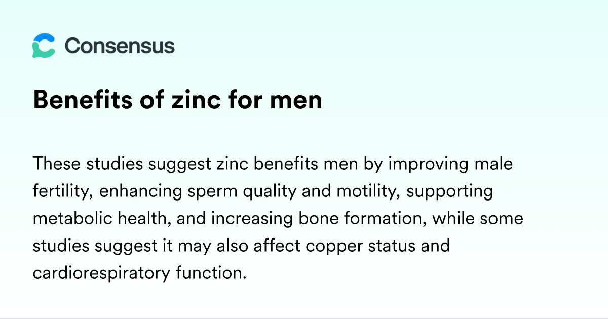 Benefits Of Zinc For Men - Consensus Academic Search Engine