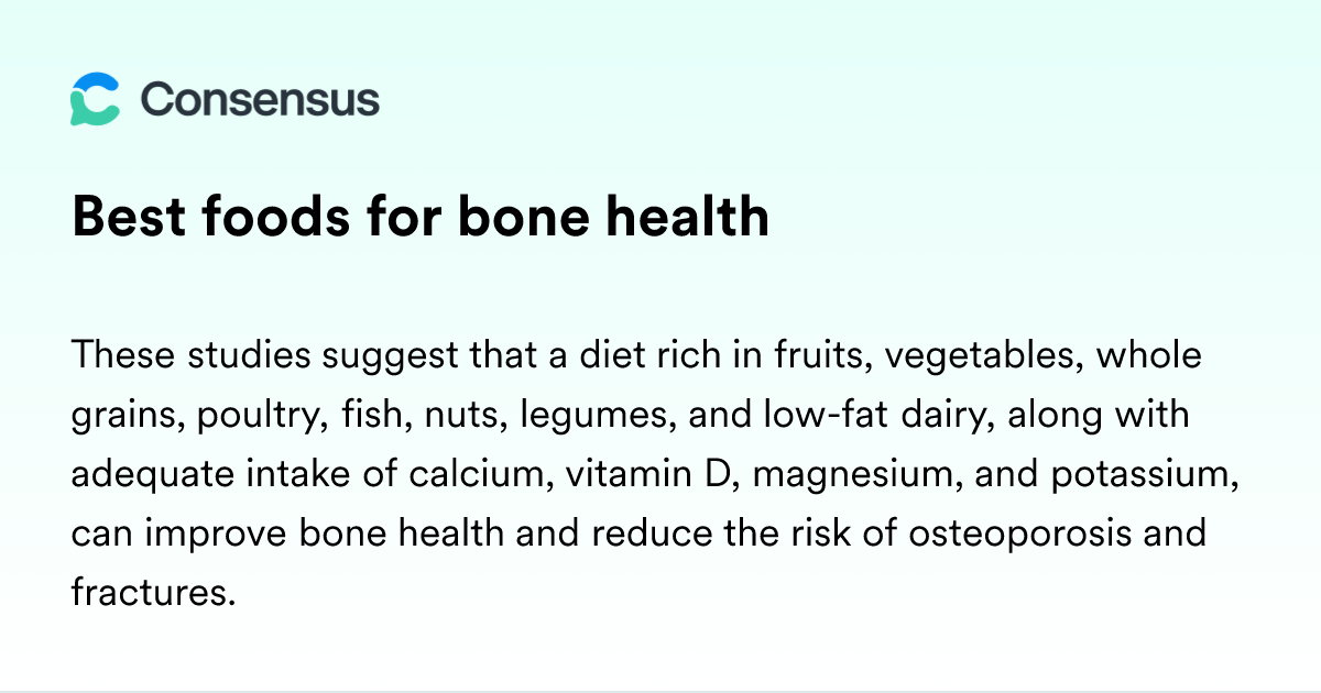 Best Foods For Bone Health - Consensus Academic Search Engine