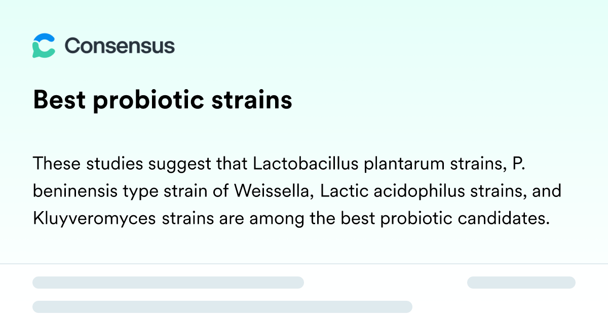 Best Probiotic Strains - Consensus Academic Search Engine