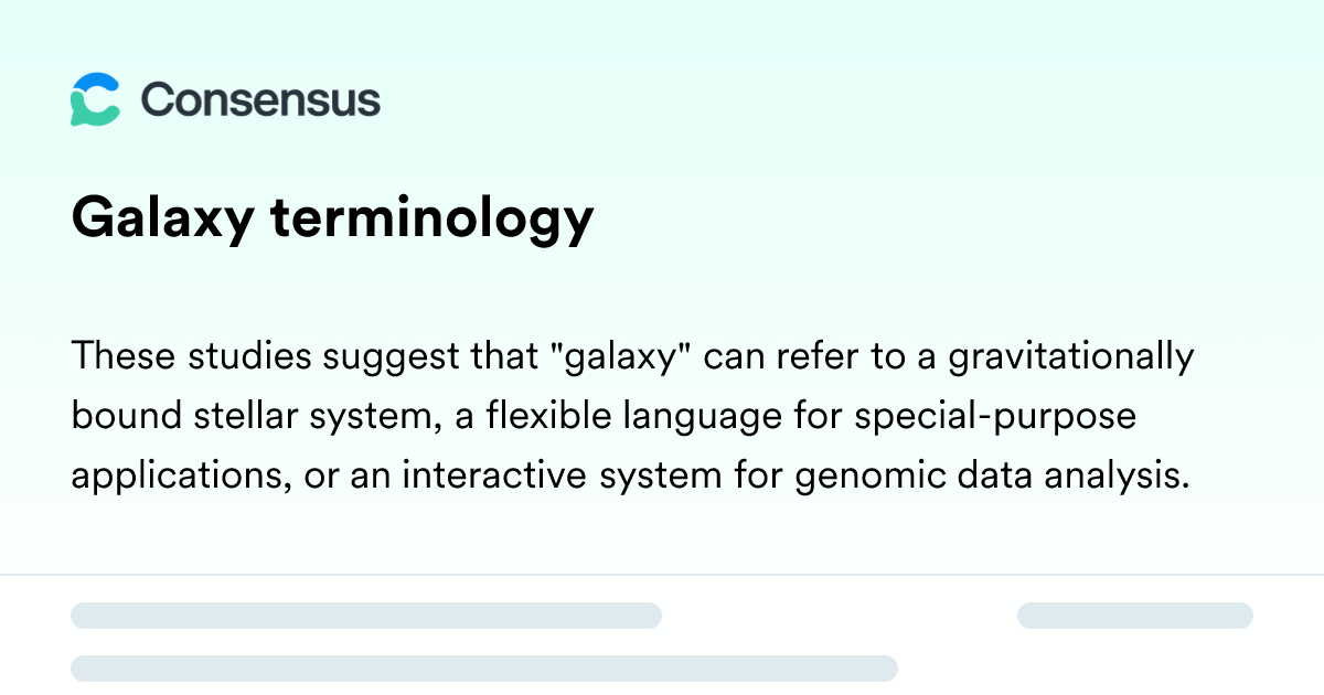 Galaxy Terminology - Consensus Academic Search Engine