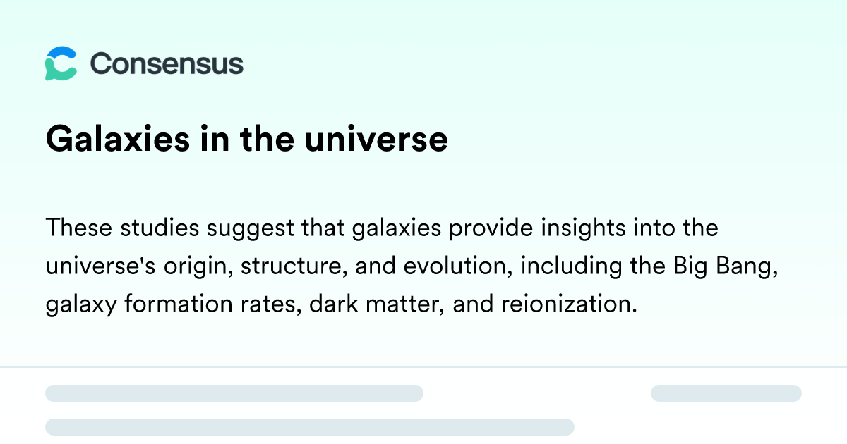 Galaxies In The Universe - Consensus Academic Search Engine