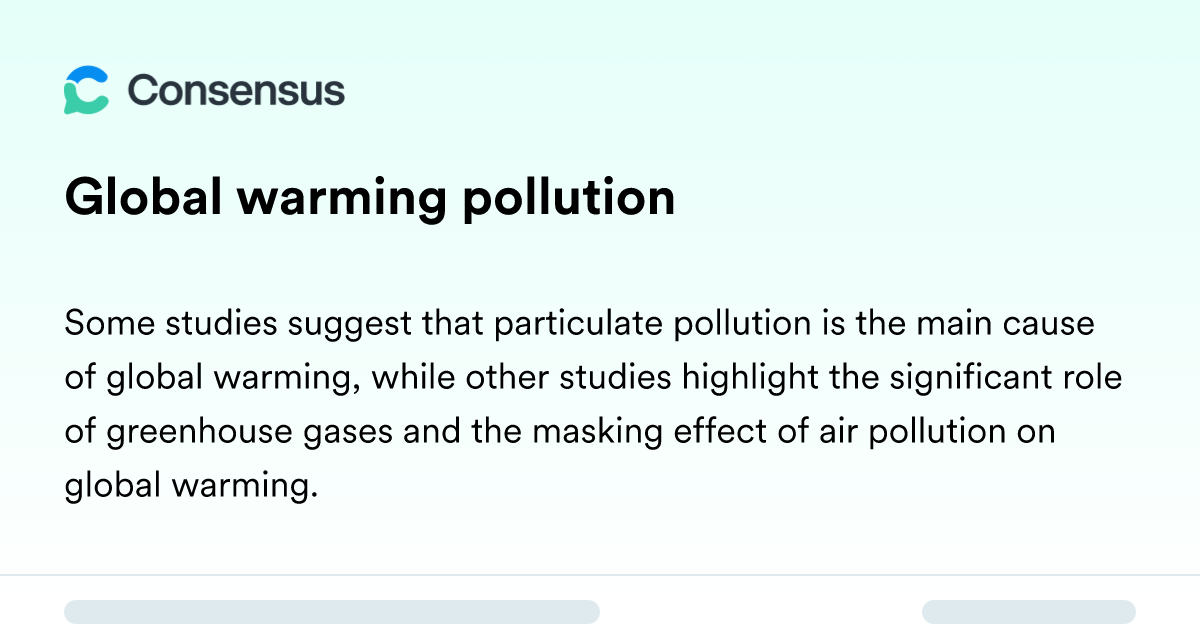 Global Warming Pollution - Consensus Academic Search Engine