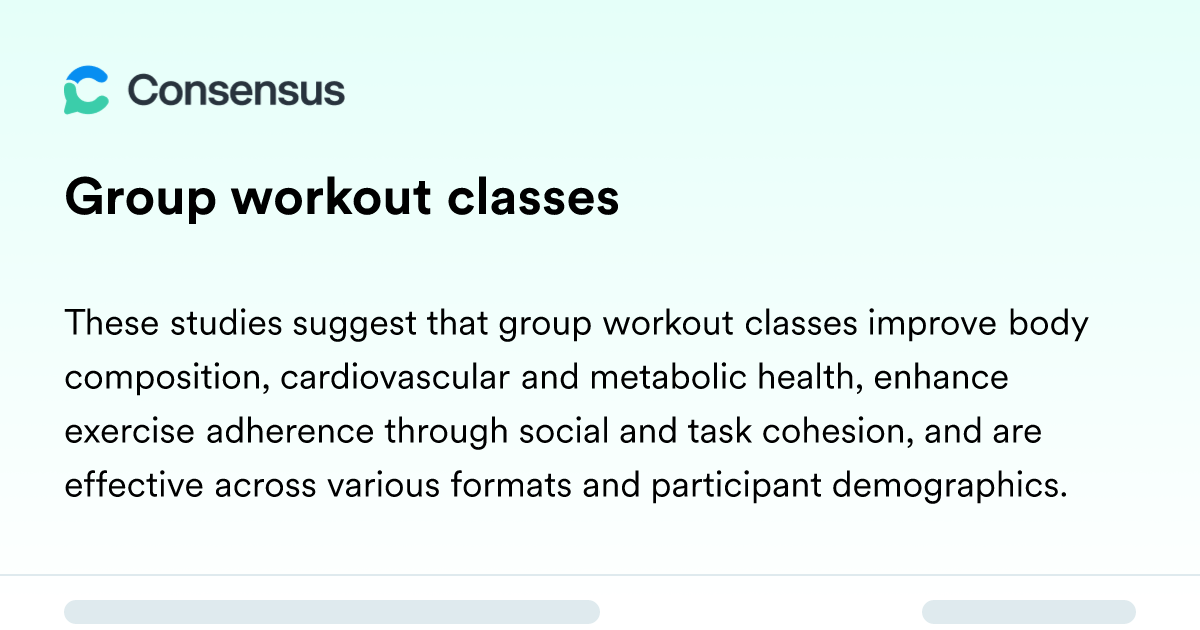 Group Workout Classes - Consensus Academic Search Engine