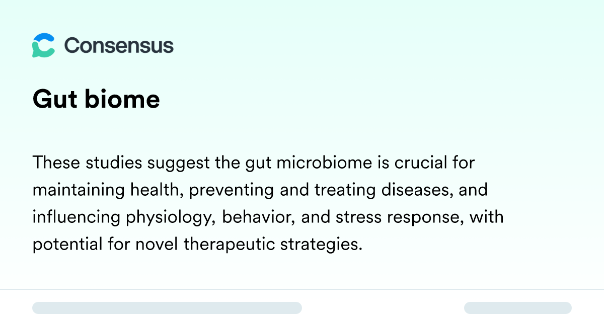 Gut Biome - Consensus Academic Search Engine
