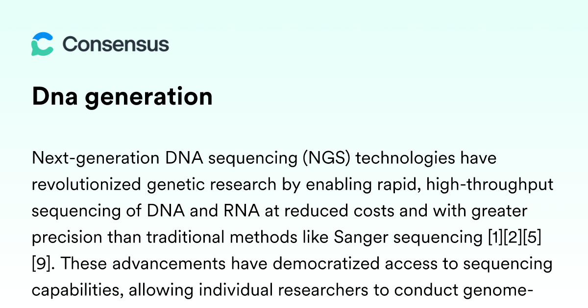 Dna Generation - Consensus Academic Search Engine