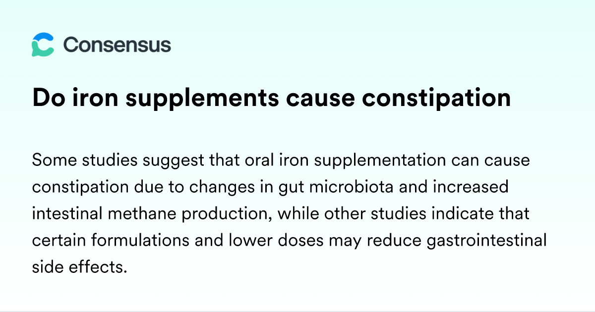 Do Iron Supplements Cause Constipation - Consensus Academic Search Engine