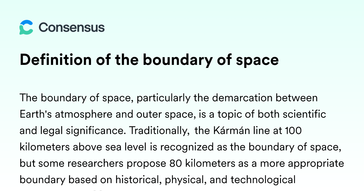 Definition Of The Boundary Of Space - Consensus Academic Search Engine