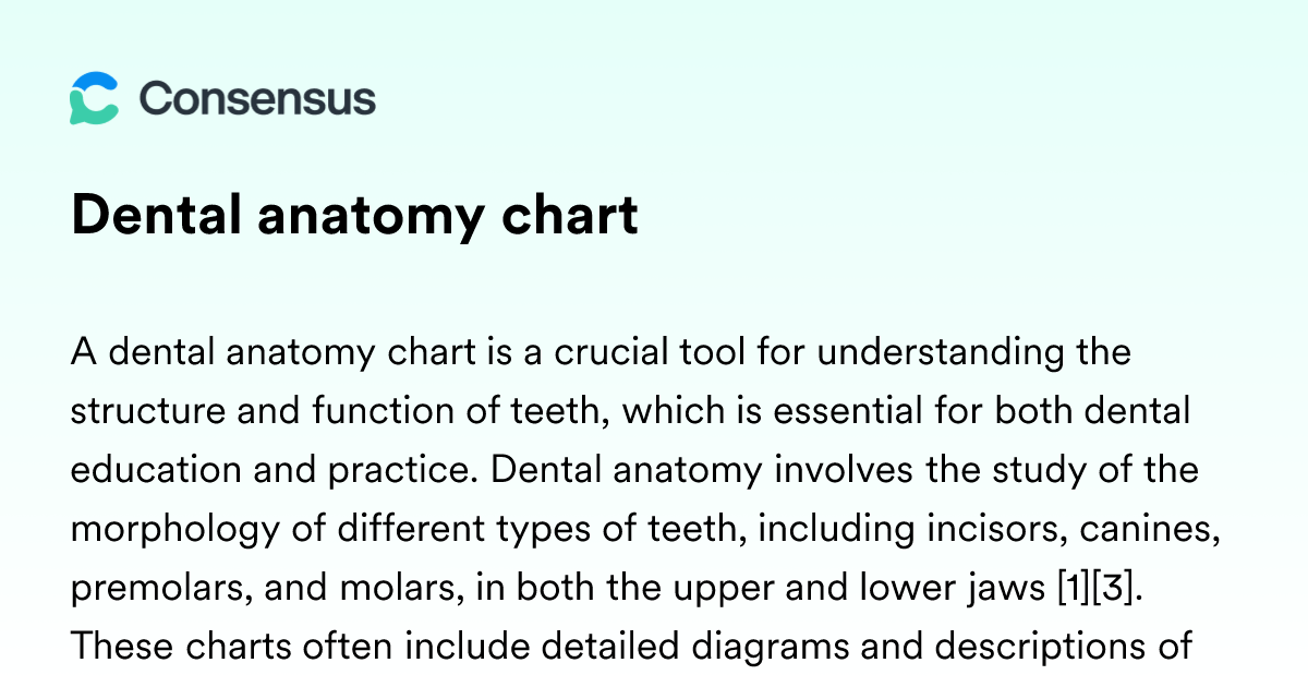 Dental Anatomy Chart - Consensus Academic Search Engine
