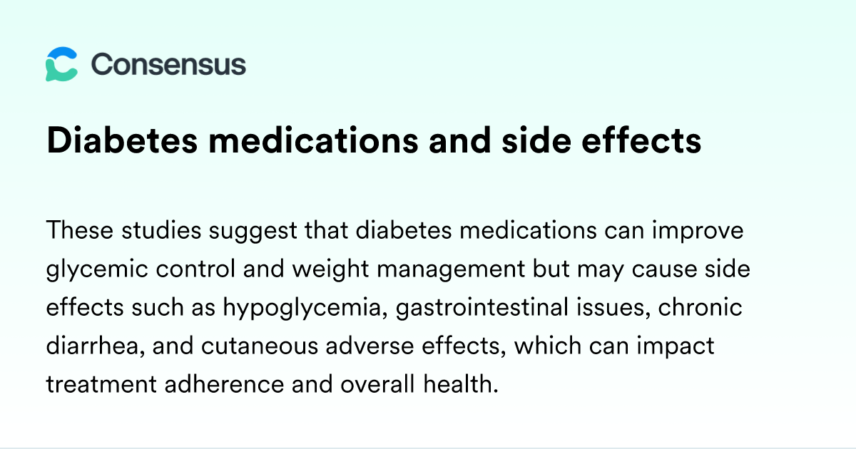 Diabetes Medications And Side Effects - Consensus Academic Search Engine