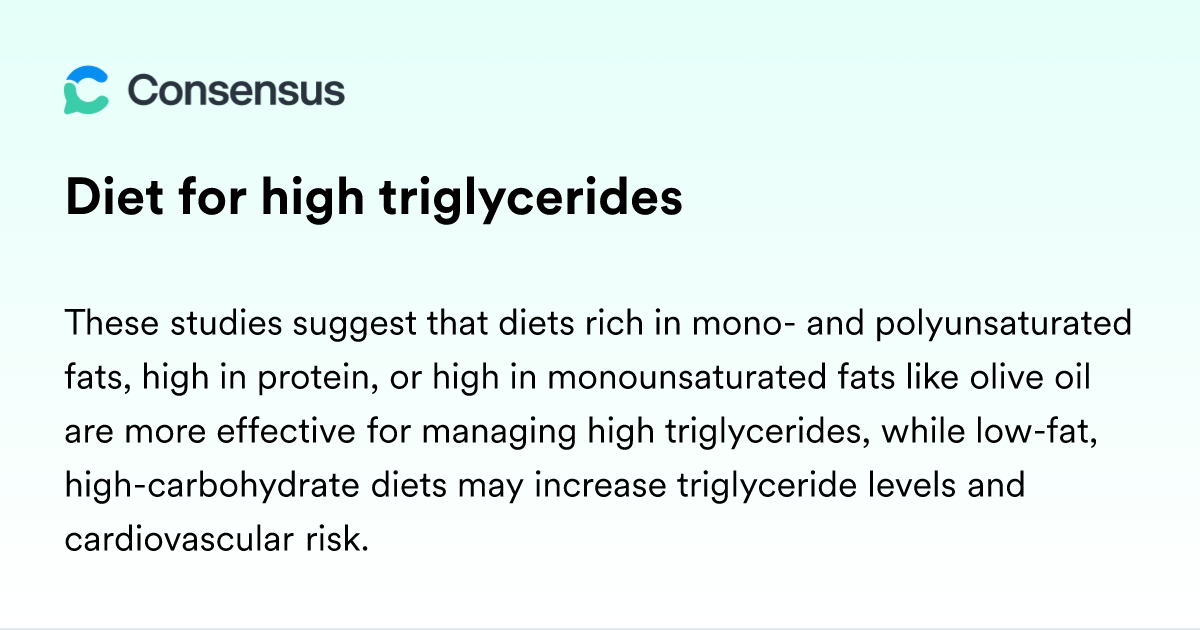 Diet For High Triglycerides - Consensus Academic Search Engine