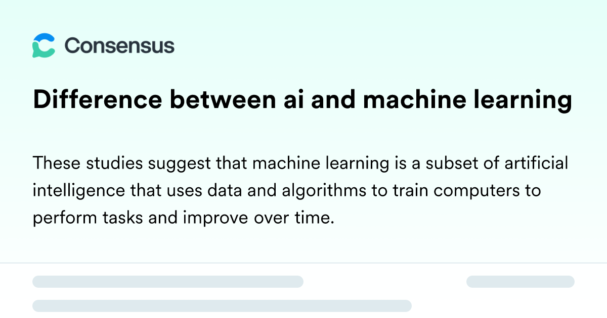 Difference Between Ai And Machine Learning - Consensus Academic Search ...