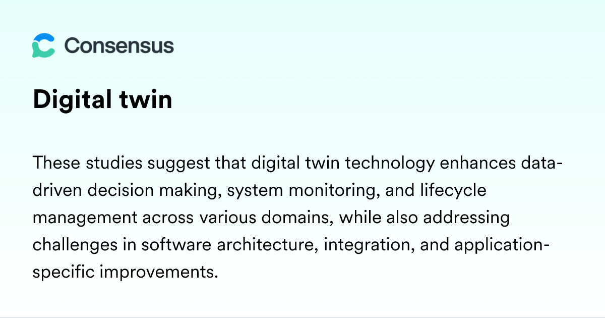 Digital Twin - Consensus Academic Search Engine