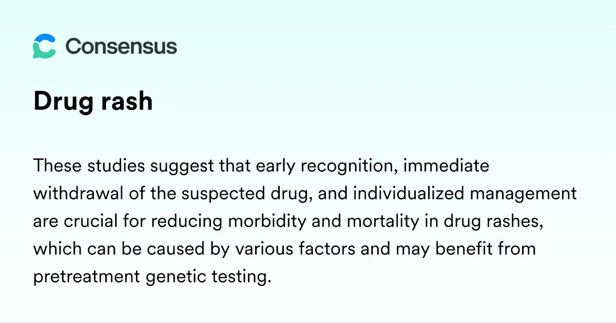 Drug Rash - Consensus Academic Search Engine