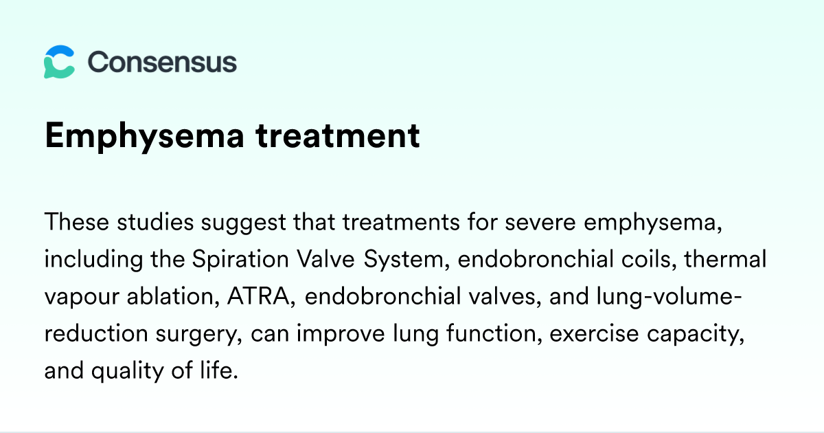 Emphysema Treatment - Consensus Academic Search Engine
