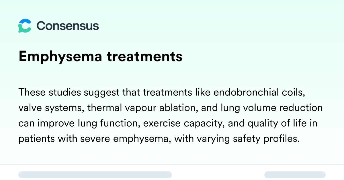 Emphysema Treatments - Consensus Academic Search Engine