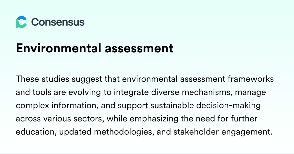 Environmental Assessment - Consensus Academic Search Engine