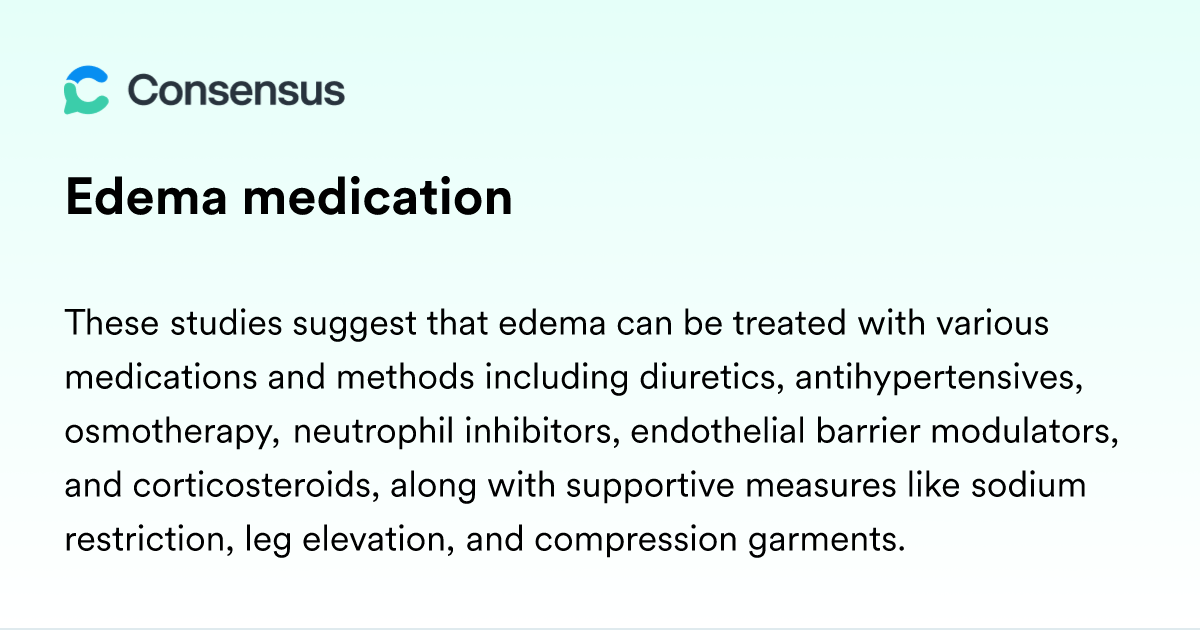 Edema Medication - Consensus Academic Search Engine