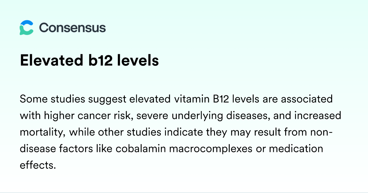 Elevated B12 Levels - Consensus Academic Search Engine