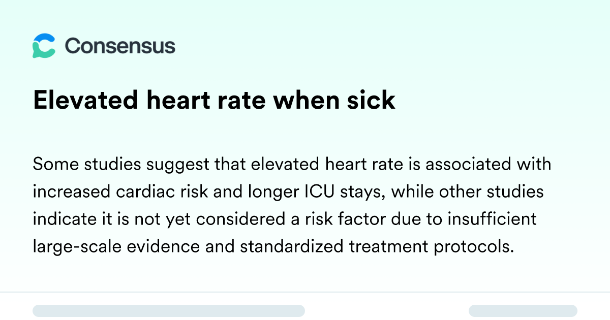 Elevated Heart Rate When Sick - Consensus Academic Search Engine