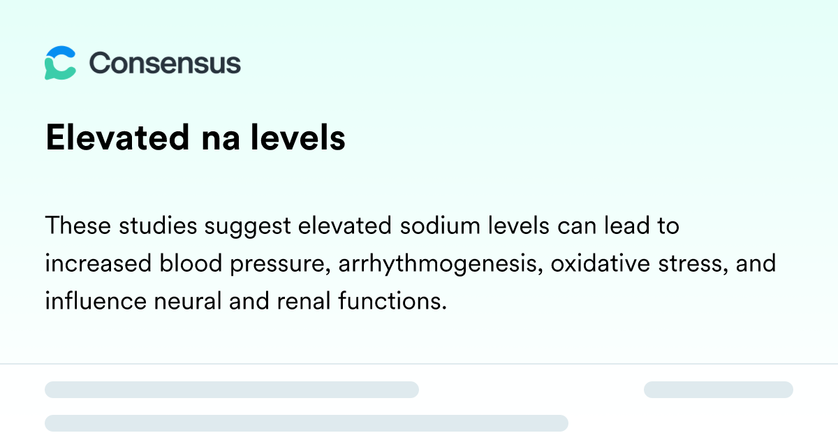Elevated Na Levels - Consensus Academic Search Engine