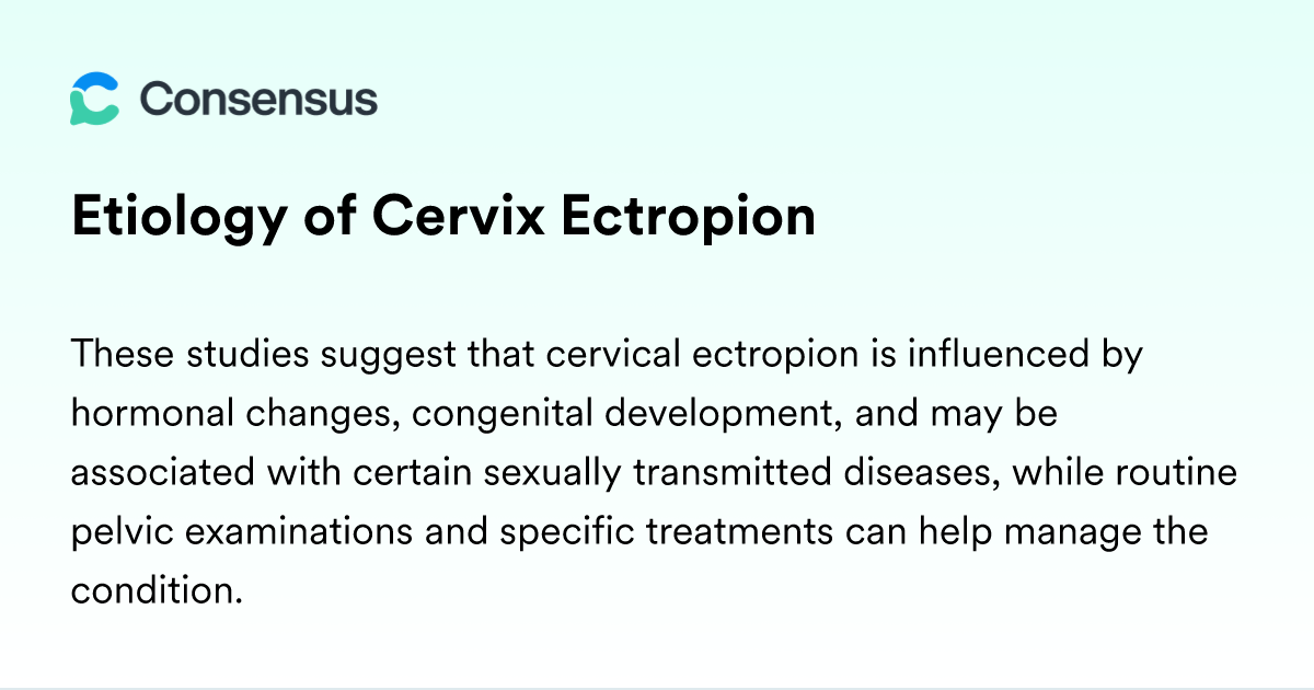 Etiology Of Cervix Ectropion - Consensus Academic Search Engine