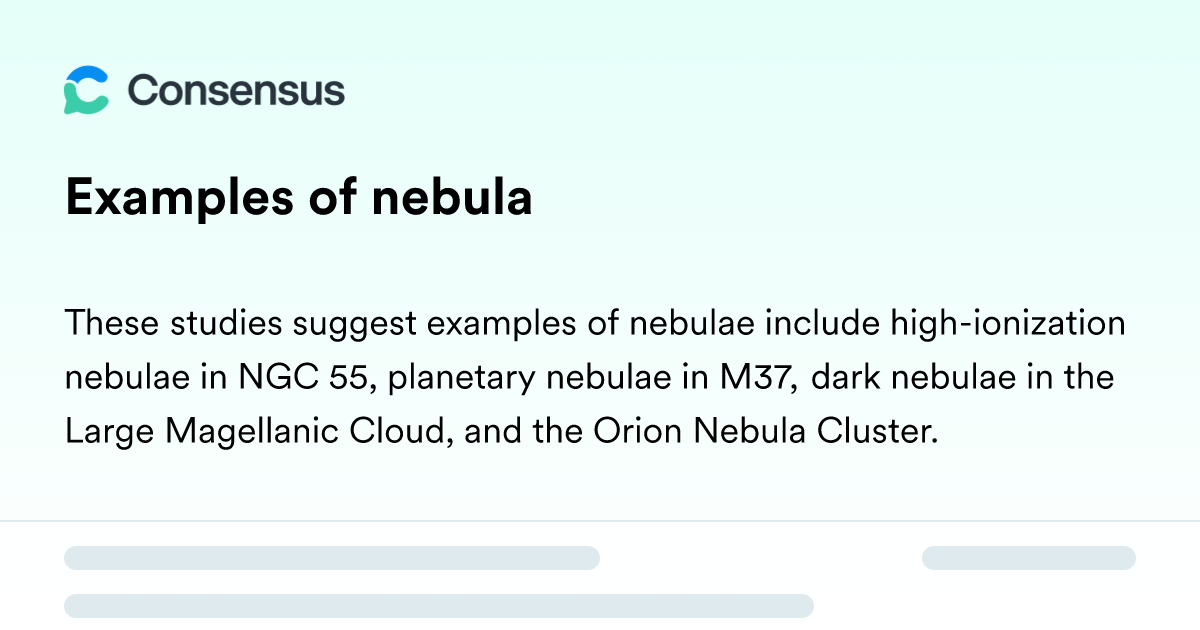 Examples Of Nebula - Consensus Academic Search Engine