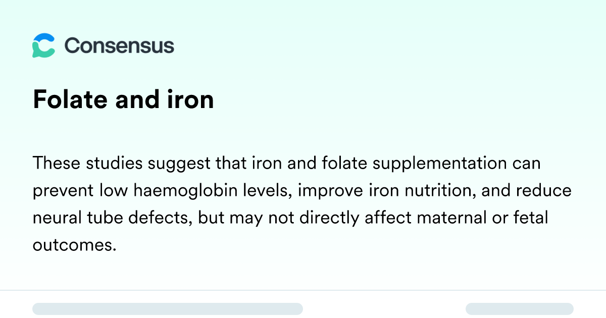 Folate And Iron - Consensus Academic Search Engine