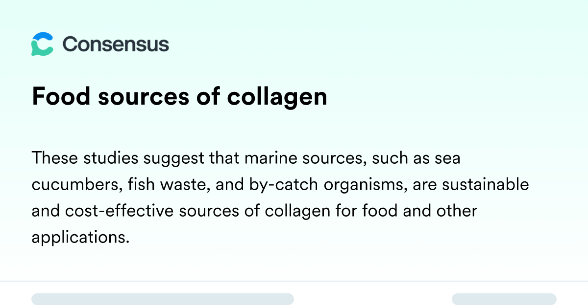 Food Sources Of Collagen - Consensus Academic Search Engine