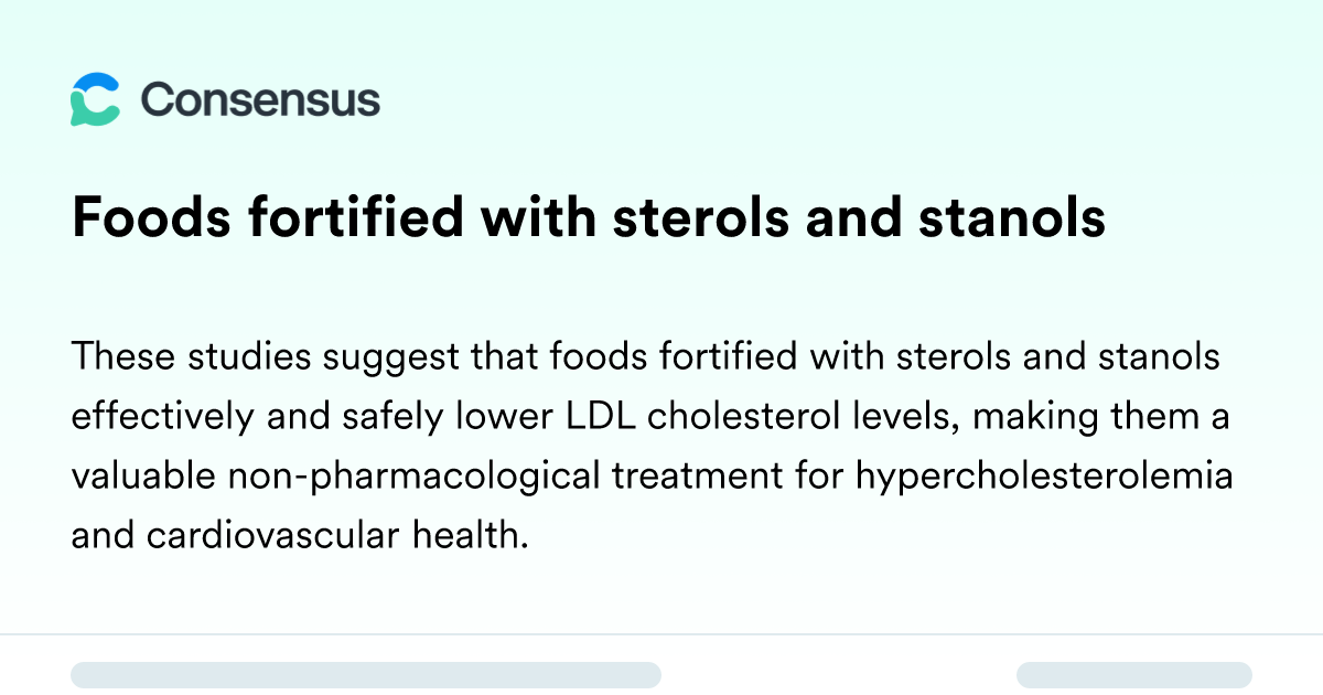 Foods Fortified With Sterols And Stanols - Consensus Academic Search Engine