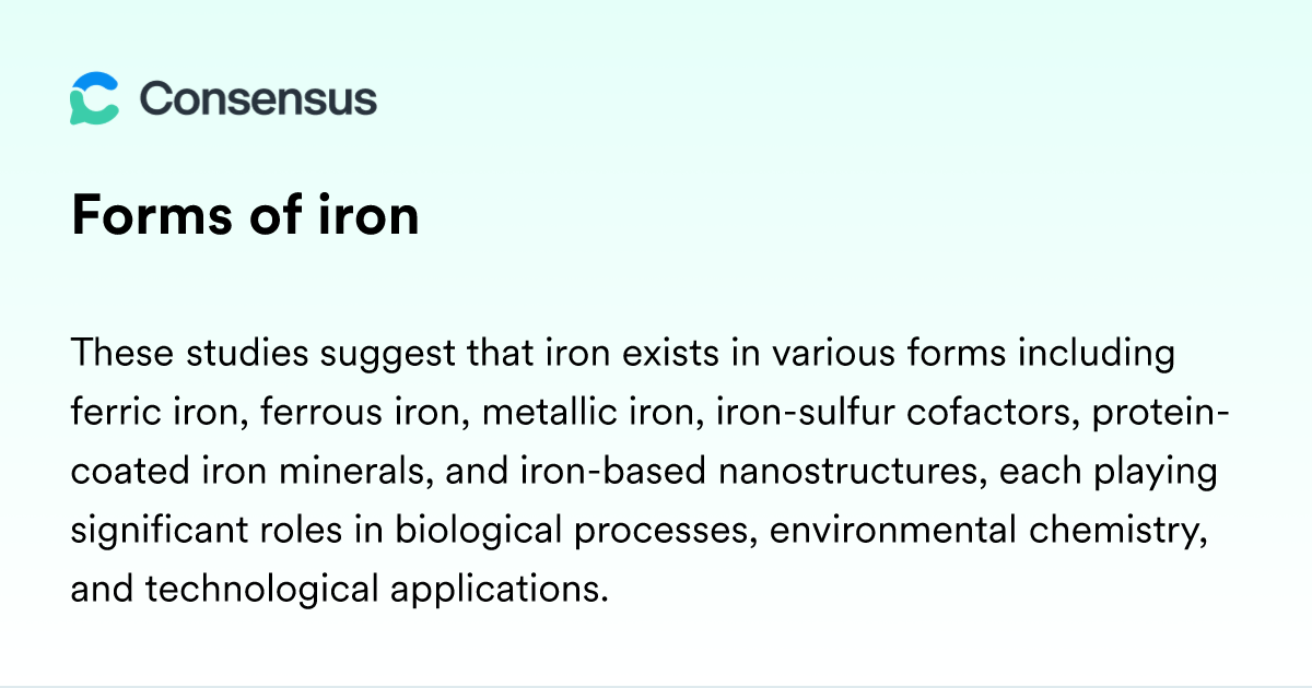 Forms Of Iron - Consensus Academic Search Engine