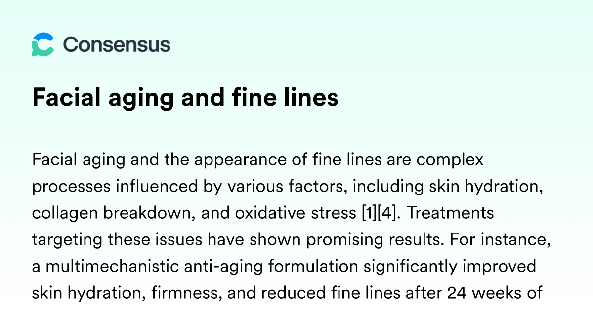 Facial Aging And Fine Lines - Consensus Academic Search Engine
