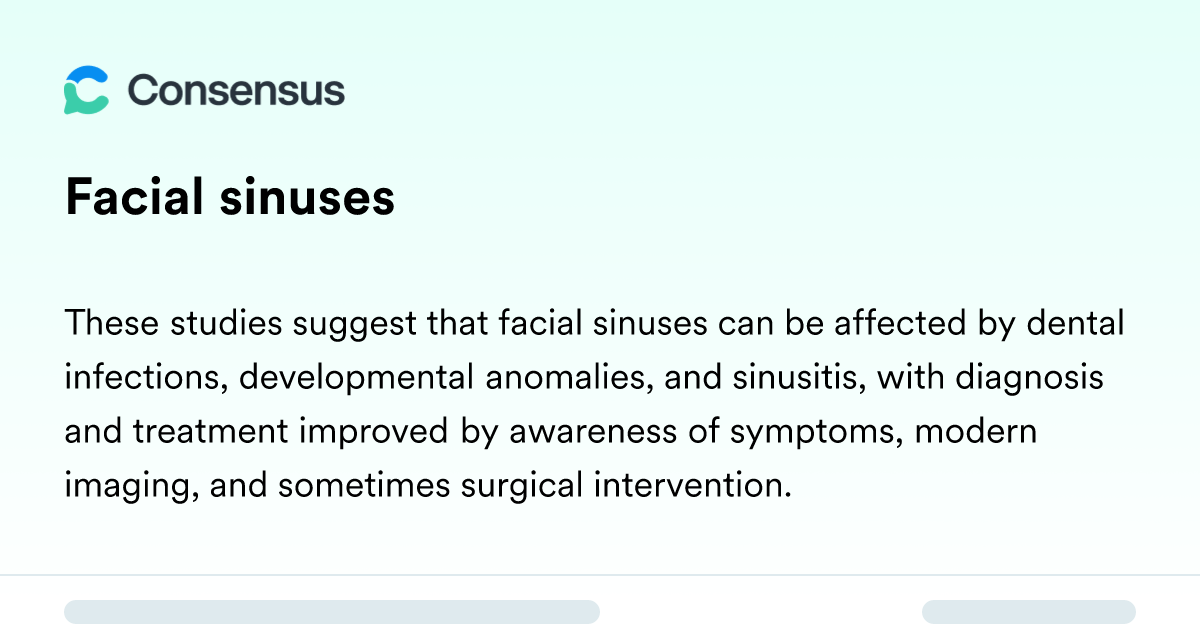 Facial Sinuses - Consensus Academic Search Engine