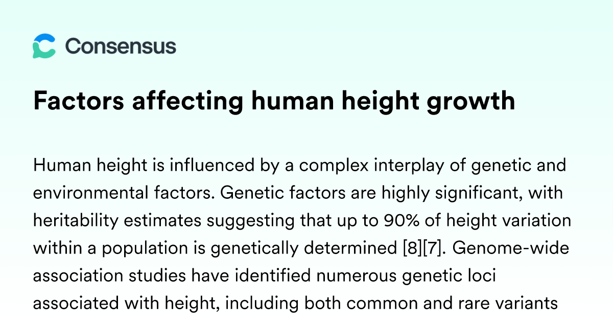 Factors Affecting Human Height Growth - Consensus Academic Search Engine