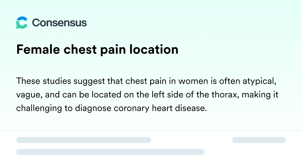 Female Chest Pain Location - Consensus Academic Search Engine