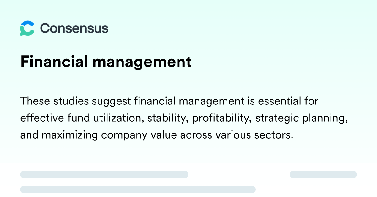 Financial Management - Consensus Academic Search Engine