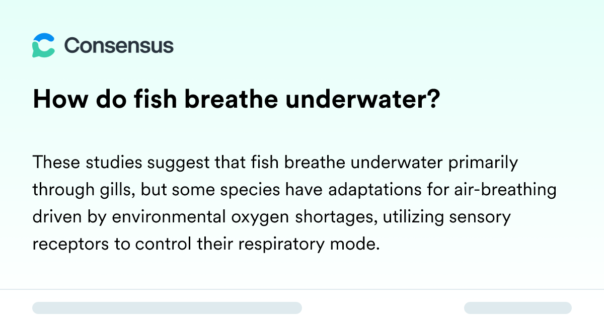 How Do Fish Breathe Underwater? - Consensus Academic Search Engine