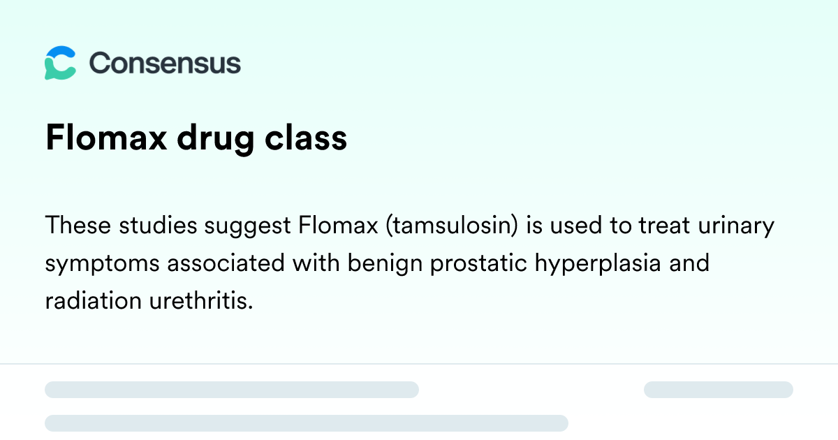 Flomax Drug Class - Consensus Academic Search Engine