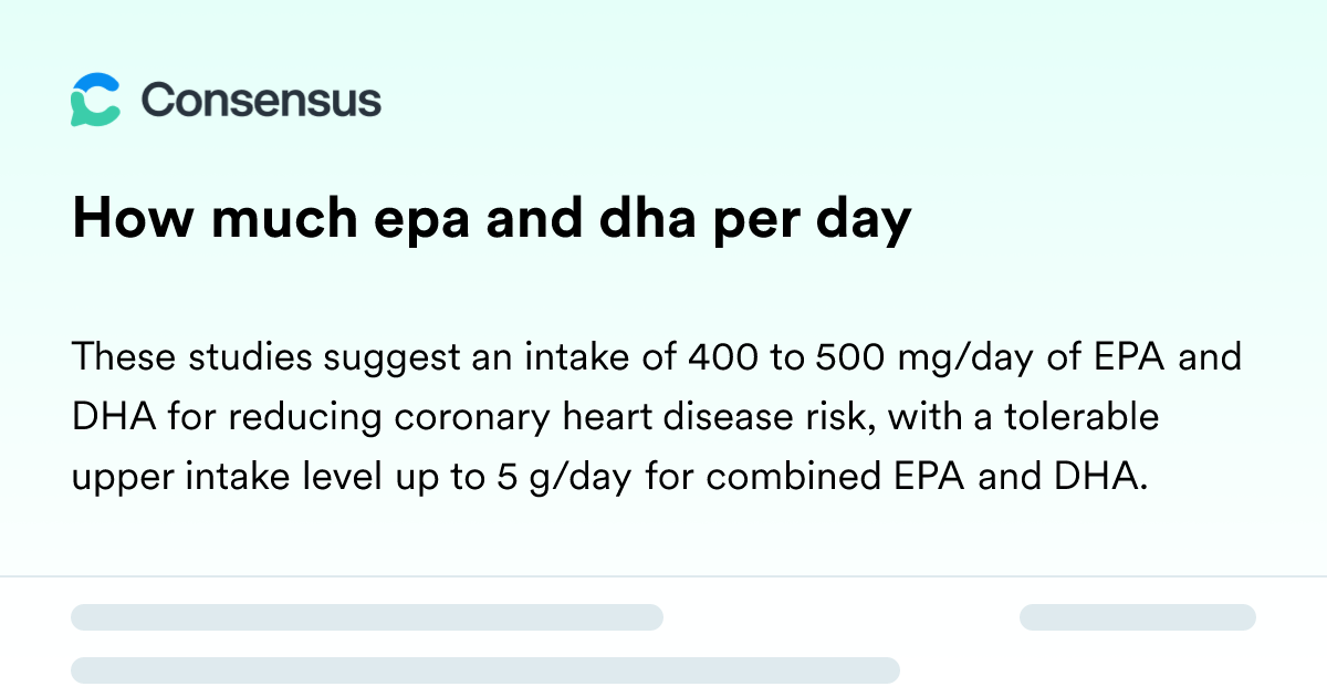 How Much Epa And Dha Per Day - Consensus Academic Search Engine