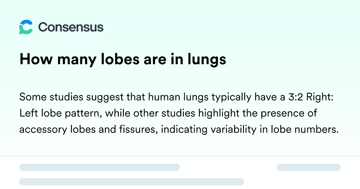 How Many Lobes Are In Lungs - Consensus Academic Search Engine