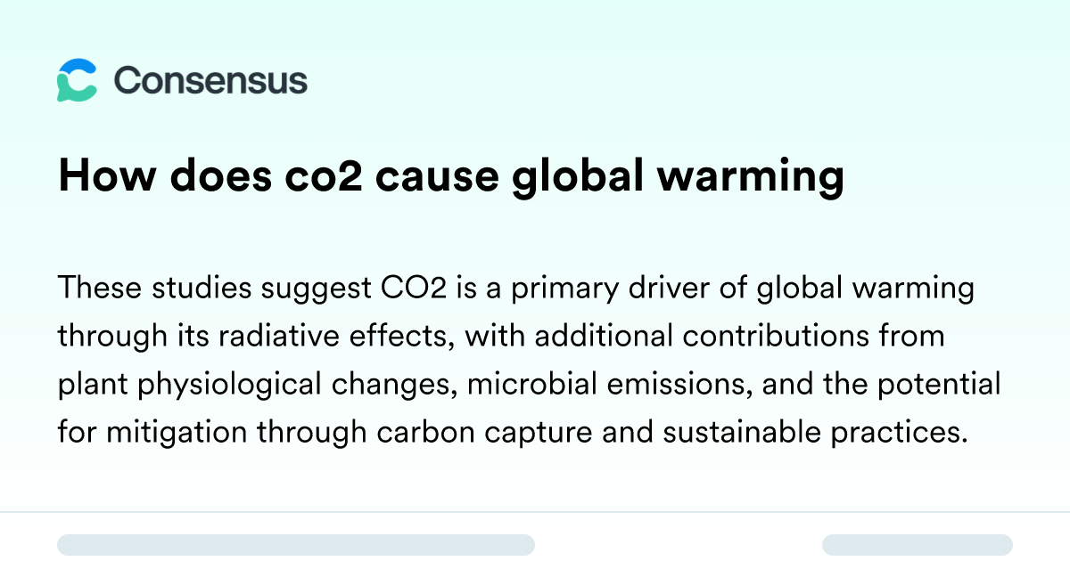 How Does Co2 Cause Global Warming - Consensus Academic Search Engine