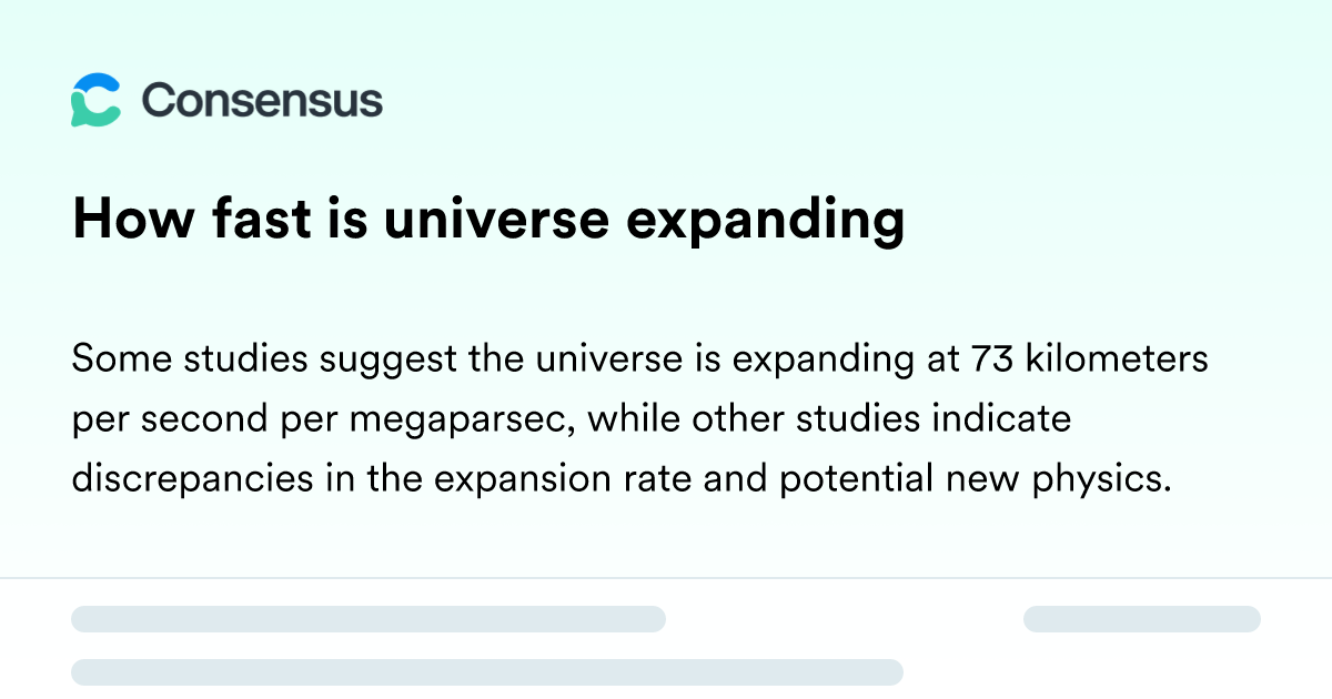 How Fast Is Universe Expanding - Consensus Academic Search Engine