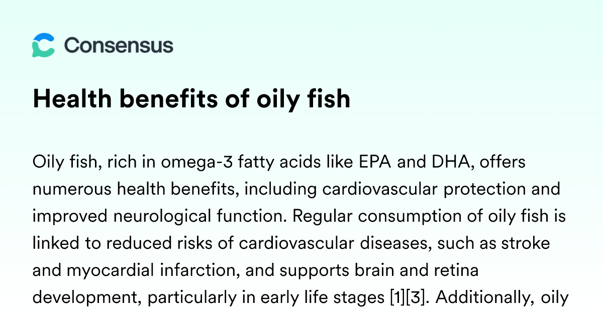 Health Benefits Of Oily Fish - Consensus Academic Search Engine