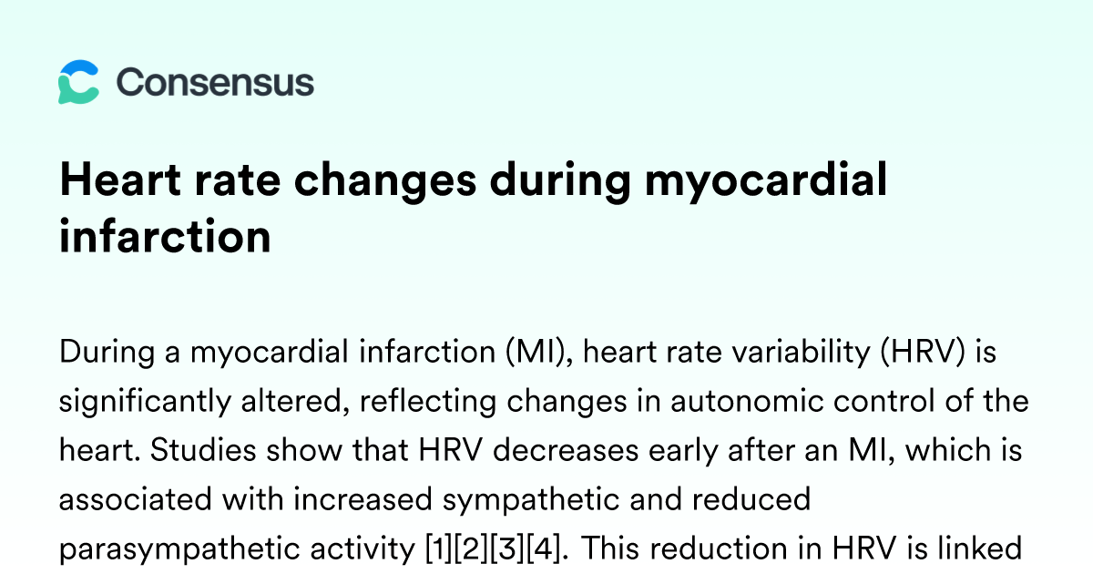 Heart Rate Changes During Myocardial Infarction - Consensus Academic ...