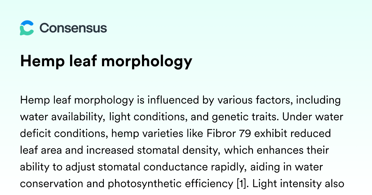 Hemp Leaf Morphology - Consensus Academic Search Engine