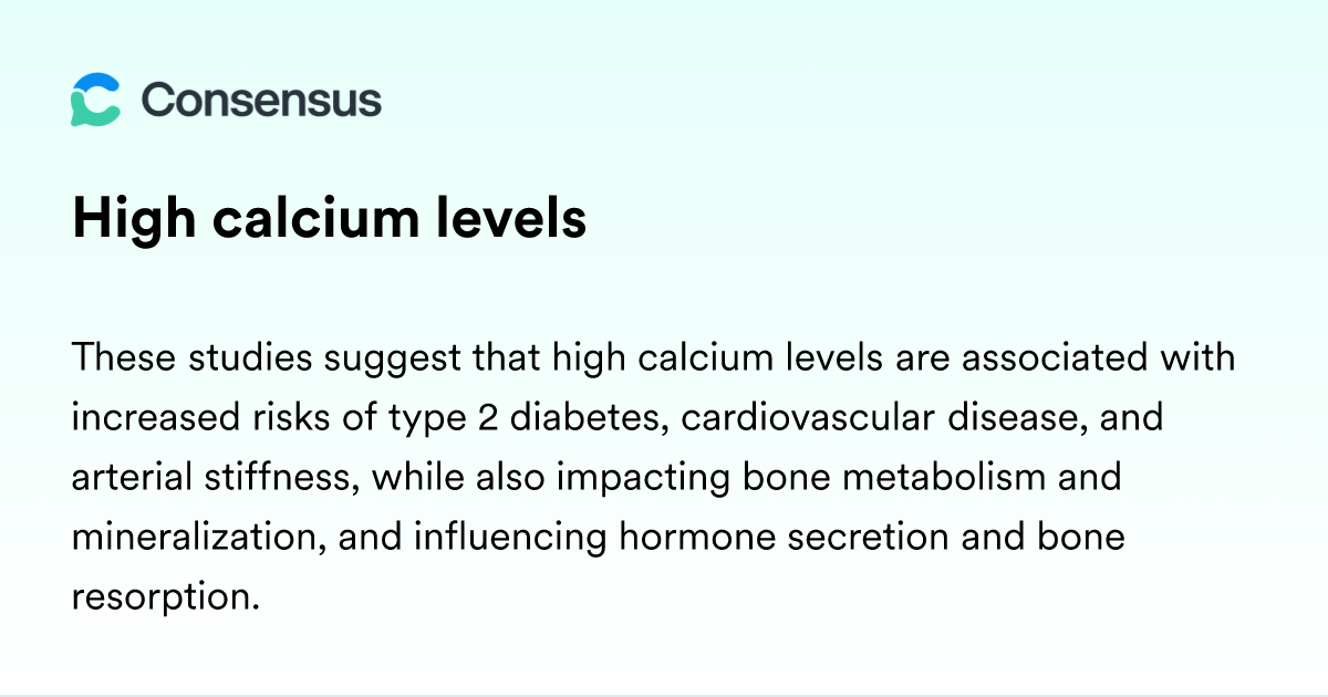 High Calcium Levels - Consensus Academic Search Engine