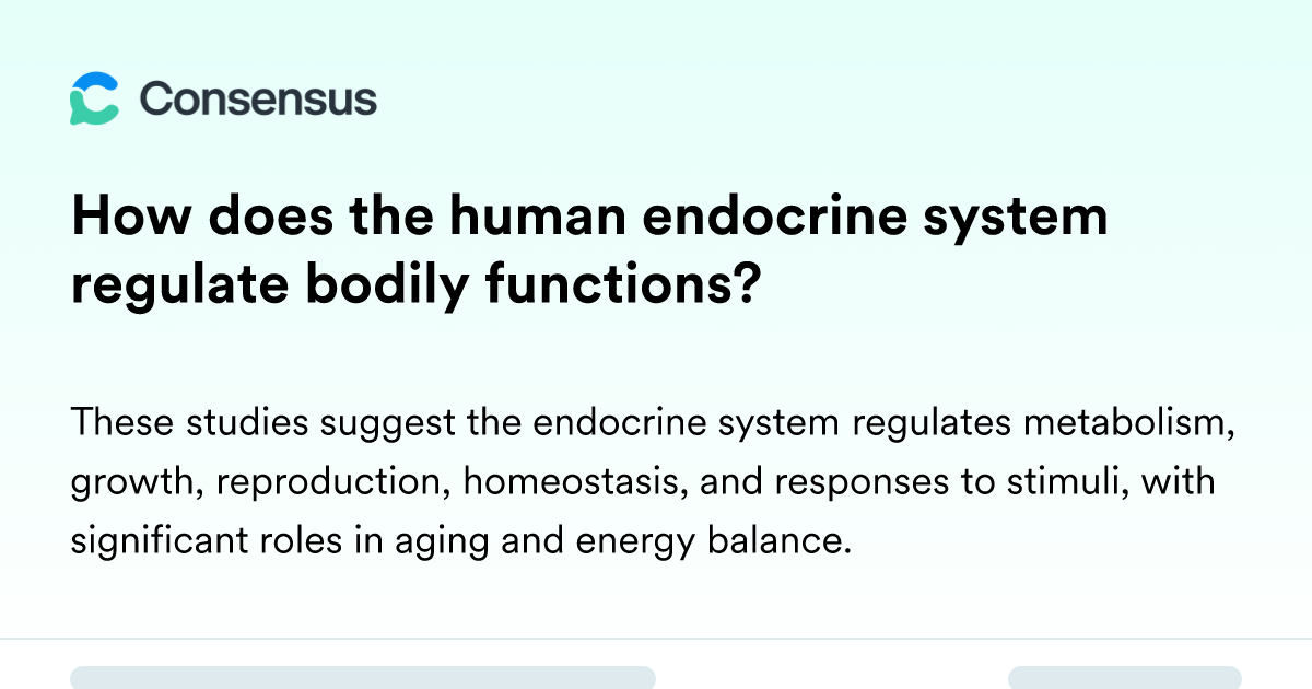 How Does The Human Endocrine System Regulate Bodily Functions ...