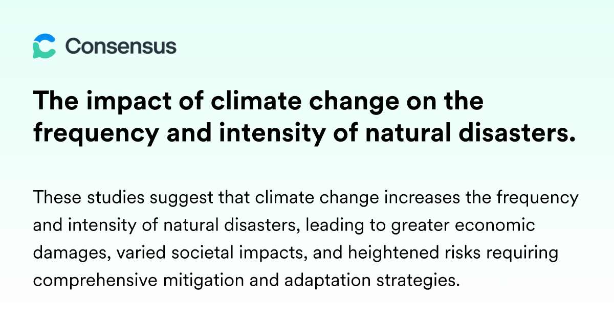 The Impact Of Climate Change On The Frequency And Intensity Of Natural ...