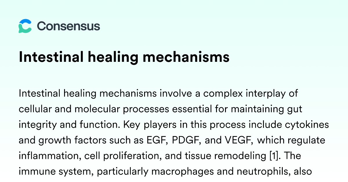 Intestinal Healing Mechanisms - Consensus Academic Search Engine