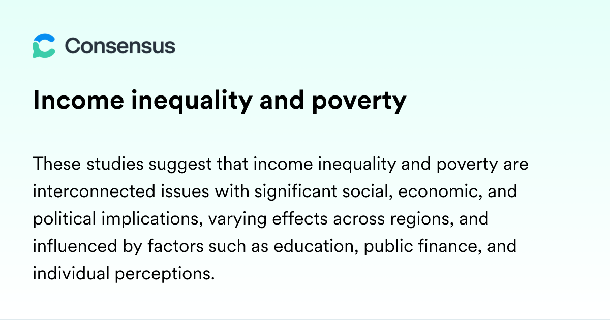 Income Inequality And Poverty - Consensus Academic Search Engine