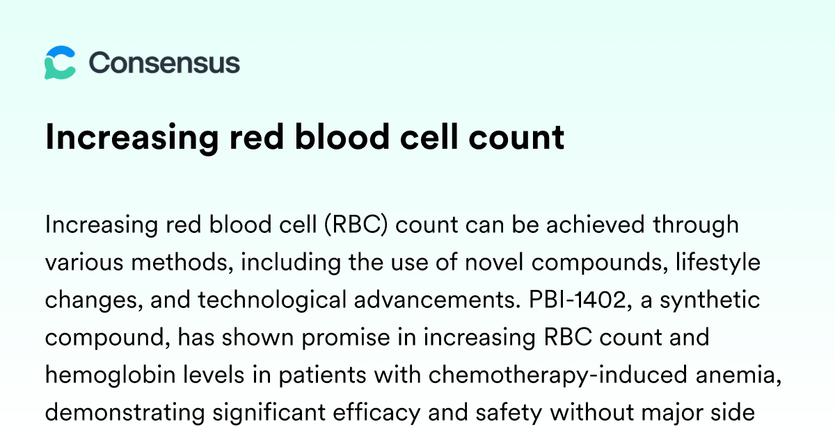 Increasing Red Blood Cell Count - Consensus Academic Search Engine